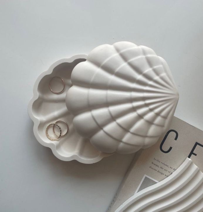 Concrete Shell Shaped Jwellery Box For Home Decor | For Jwellery ...