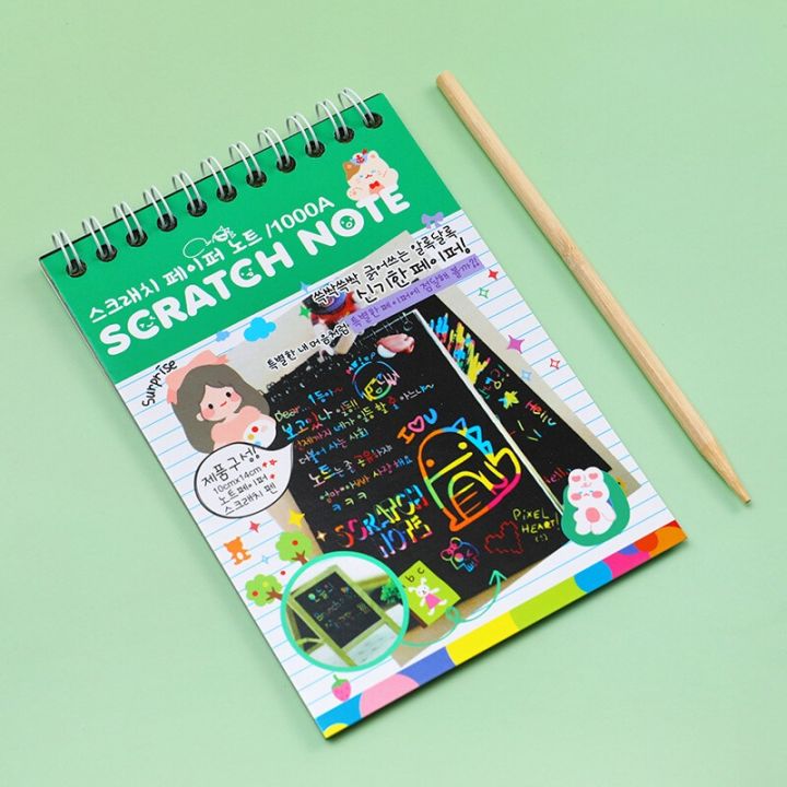 Scratch Note Book Set, Art Paper Rainbow Notes, Drawing Pad for Kids ...