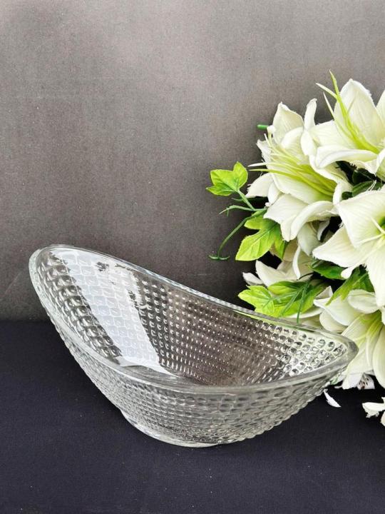 Glass Container WGVI Clear Slant Cut Bowl Glass Vase, Glass Terrarium ...