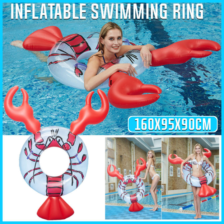 fun Adult Foldable Large Crawfish Inflatable Swimming Ring PVC Pool ...