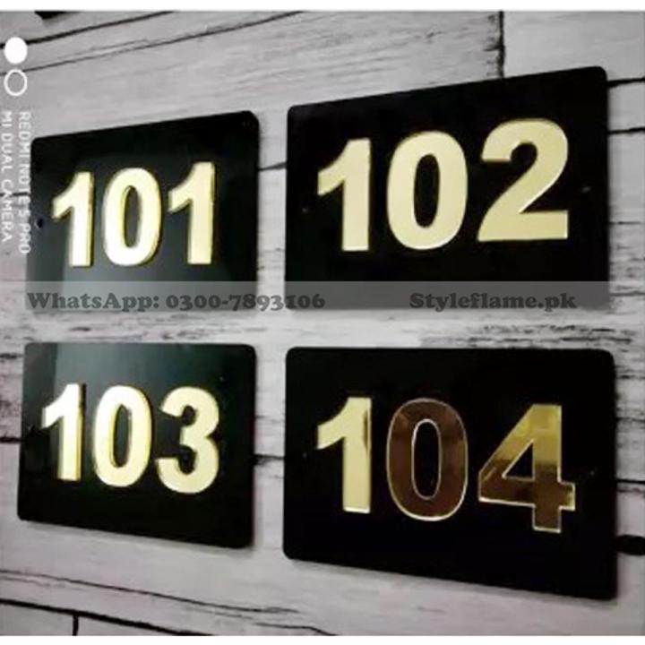 Customized Golden Text House Name Plate Acrylic For Your Beautiful Home ...
