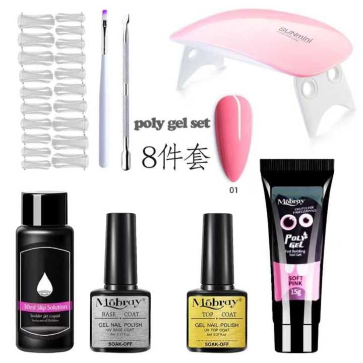 Clear Color Nail Art Set Crystal Building Uv Gel Polish Nail Tool Set 0540