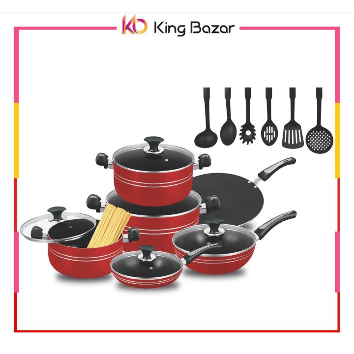 Gift Pack King Cook Non Stick Cookware Smart Set 17 Pcs | Daraz.pk