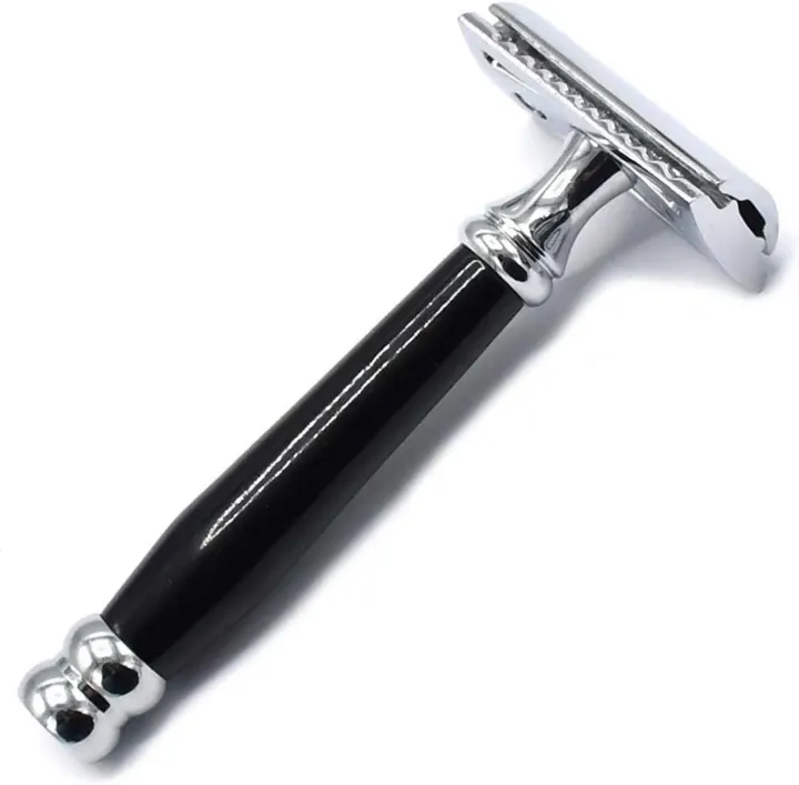 Professional Double Edge Safety Razor Black Wooden Handle -Traditional ...