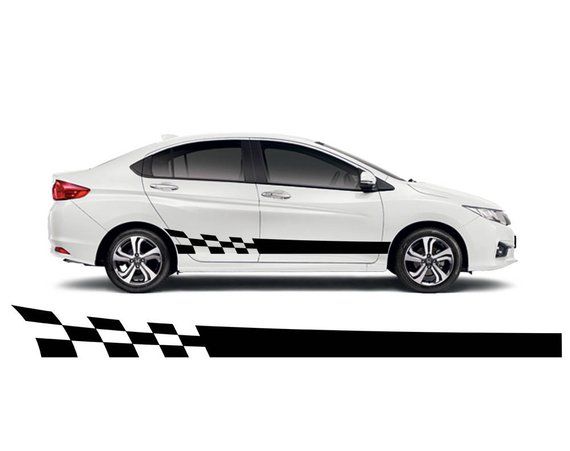 Car Side Strip PVC STICKER FOR Decor Lovers- BLACK COLOR- 75 x 5 inches ...