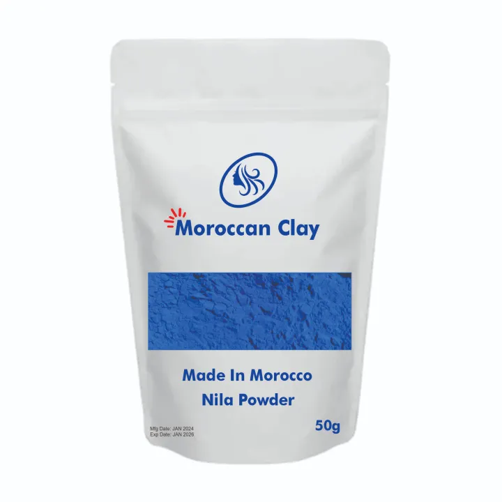 Moroccan Blue Nila Powder – 50g | Natural Face Mask for Brightening ...