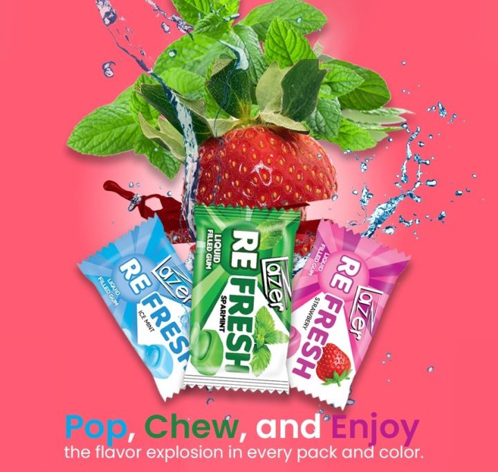 Refresh Bubble Mouth Freshener Box | 24 Packs of Strawberry & Mint ...