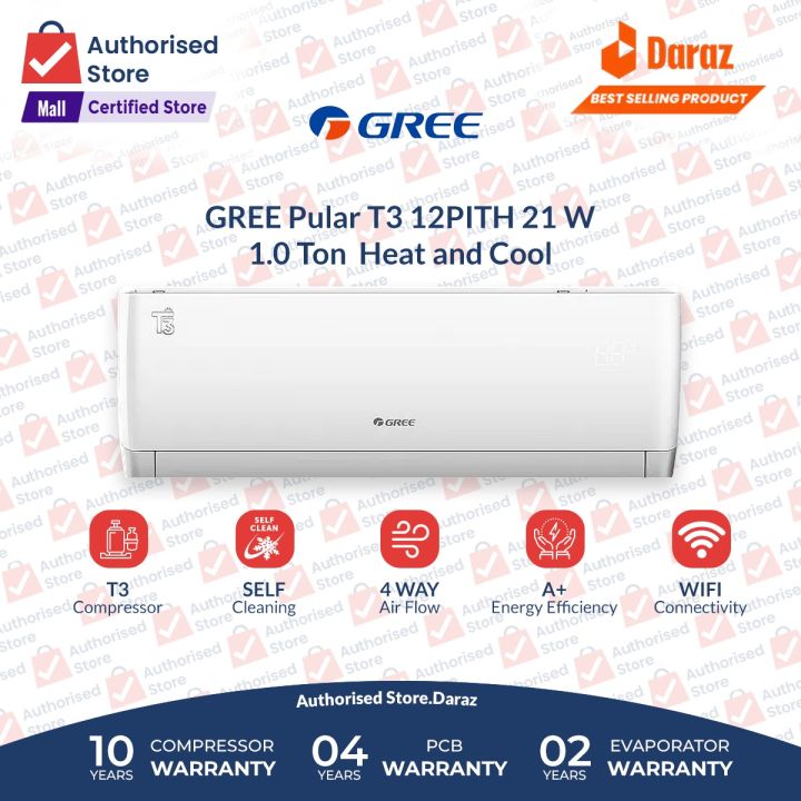 Gree Inverter AC 1 Ton (New Model ) | Model GS-12PITH21W/B | Pular ...