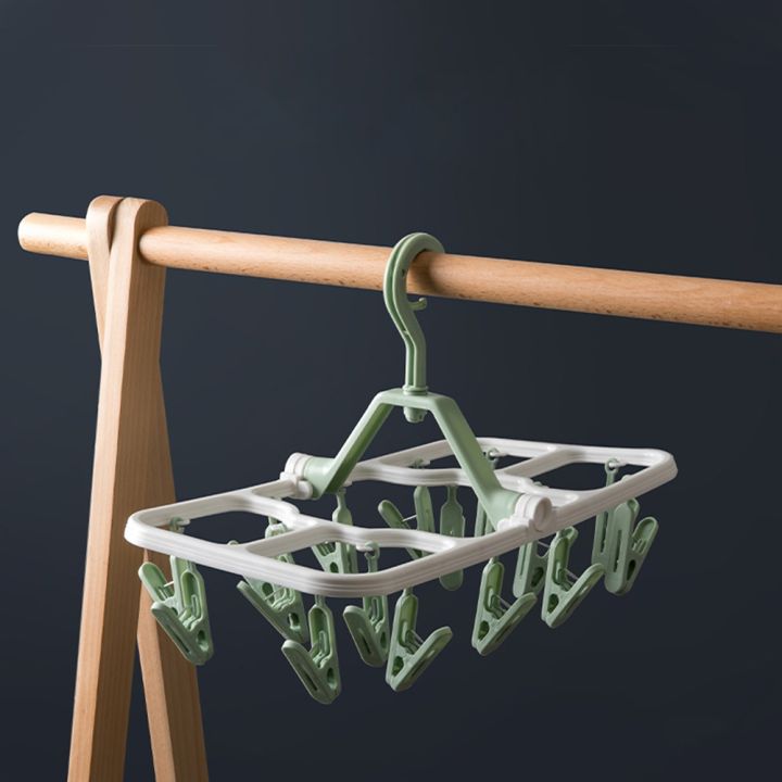Foldable Clip and Drip Hanger with 16 Clips Hanging Drying Hanger ...