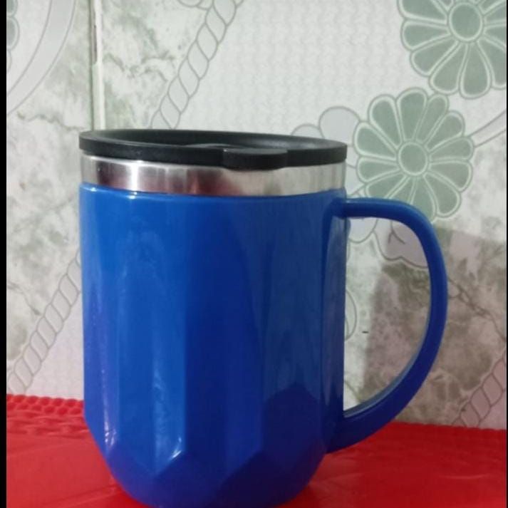 Stainless Steel Coffee Mug With Cap 400ml | Mug With Lid And Handle ...