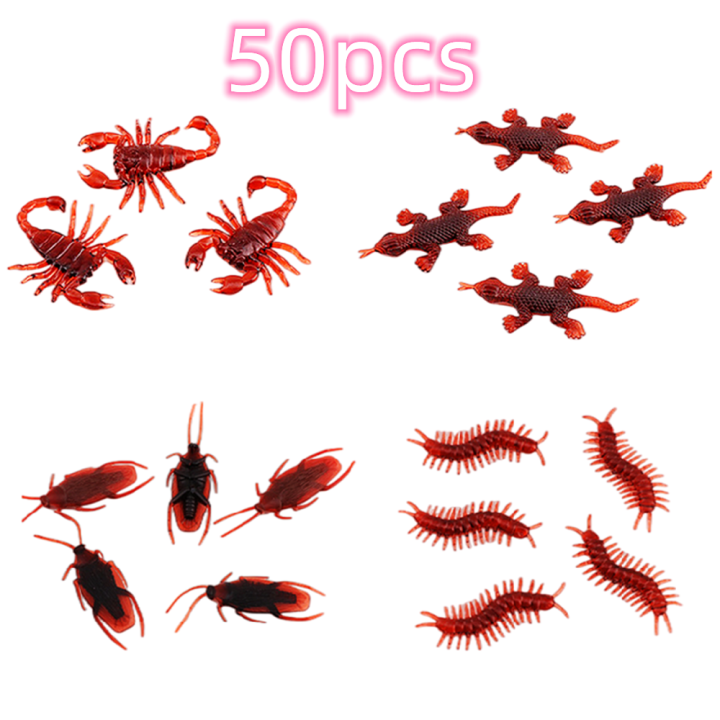 SAKURA 50Pcs Cockroach Lizard Centipede Scorpion Suitable for Halloween ...