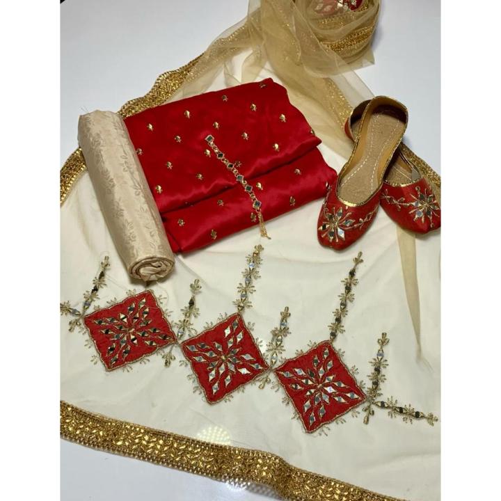 New fancy wedding wear 3 pieces unstitched dresses collection - Silk ...