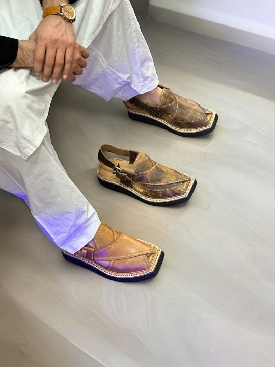 Handmade Men's Peshawari Traditional Chappal | Daraz.pk