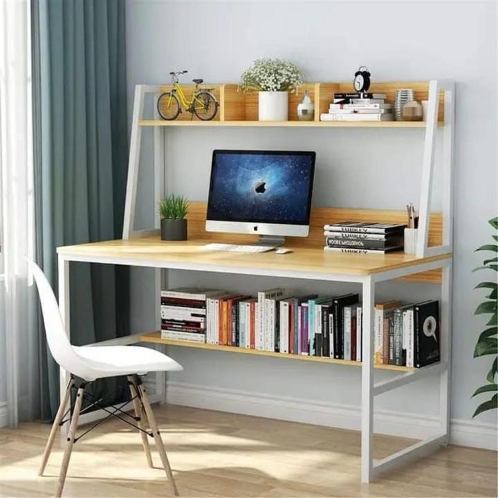 Office Table Desktop Table With Hutch And Book Shelf Office Desk Laptop ...