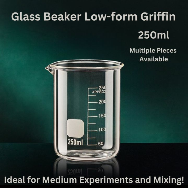 Glass Beaker 250ml (1-6 Pcs) - Borosilicate, Heat Resistant, Graduated ...