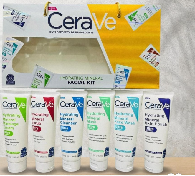 CeraVe Hydrating Mineral Facial Kit Imported Meterial 6pc pack | Daraz.pk