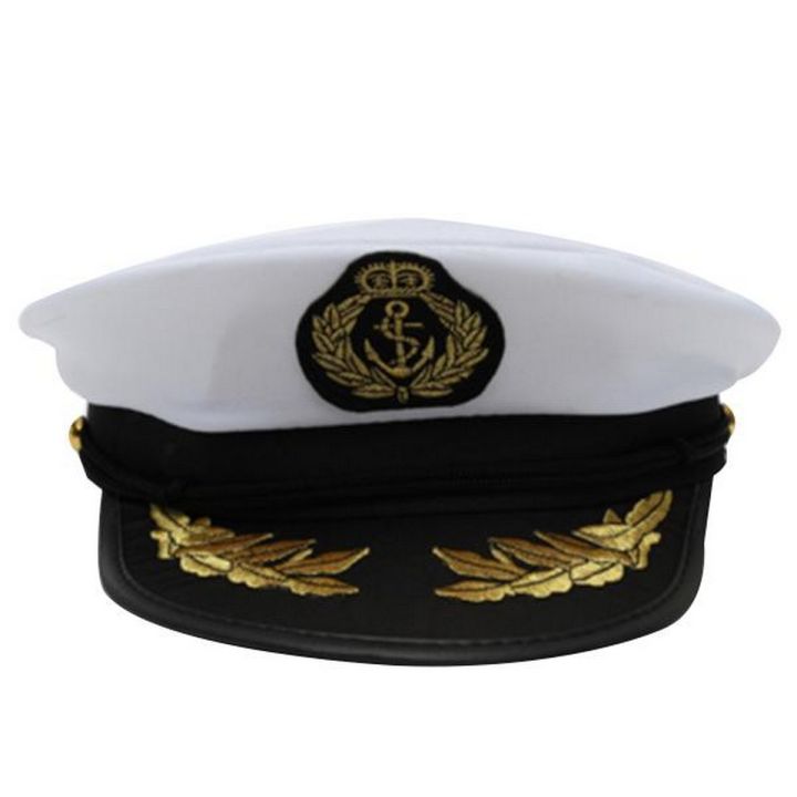 Adult Yacht Boat Captain Hat Navy Cap Ship Sailor Costume Party Fancy ...