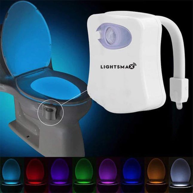 Smart PIR Motion Sensor Toilet Seat Night Light 8 Colors Waterproof ...