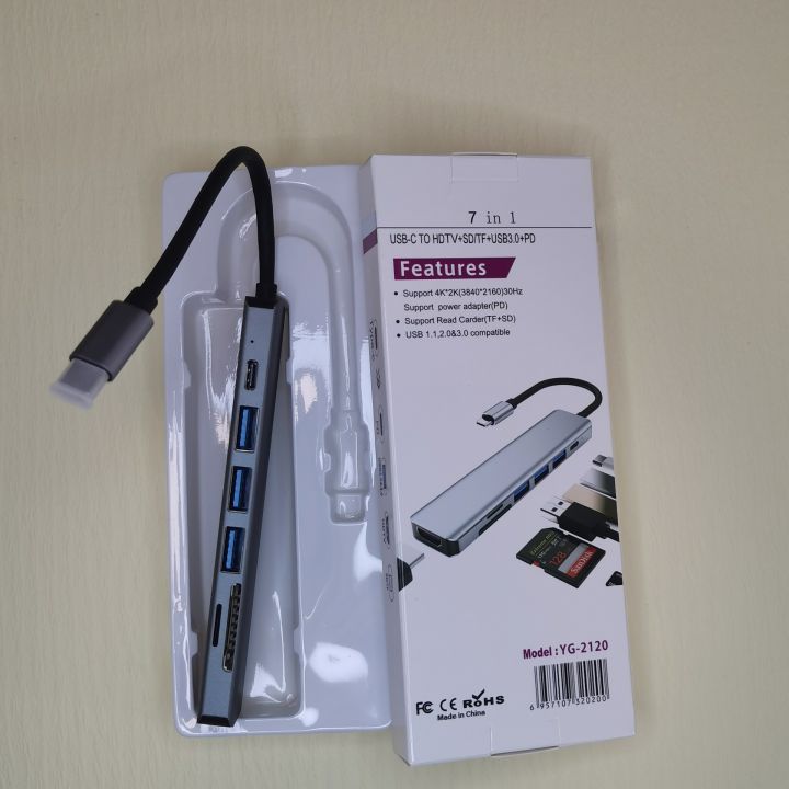 Seven-in-one USB expander tablet smartphone type-c multi-interface ...