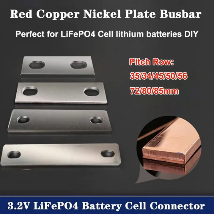 New M6 Bus Bars Connector Flat Nickel-plated Copper Battery Busbar ...