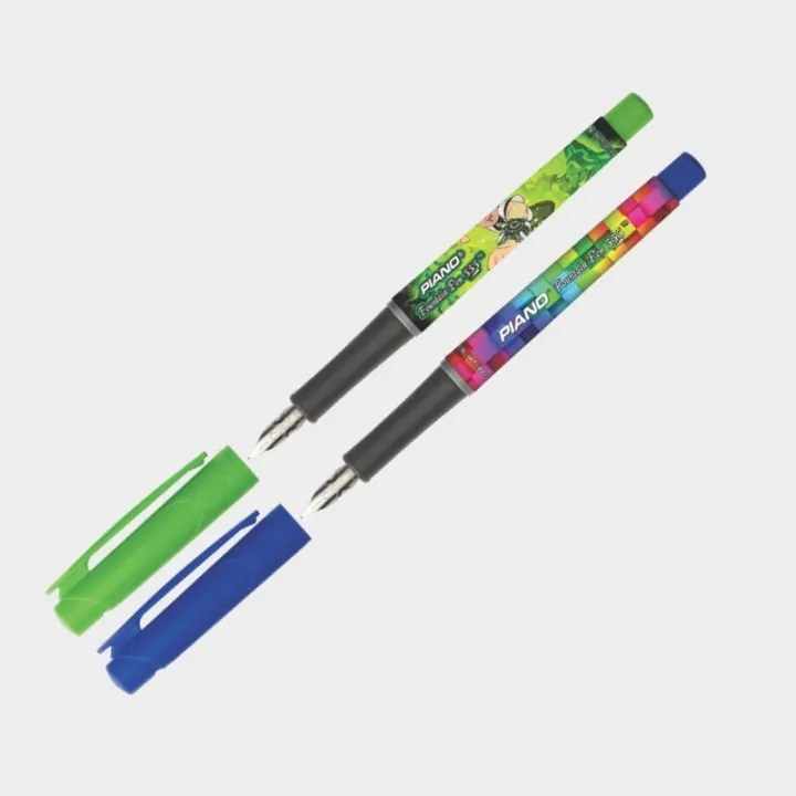 Pack of 2 Pcs-PIANO Fountain Pen 555 - Easy Grip, Iridium Nib, Large ...