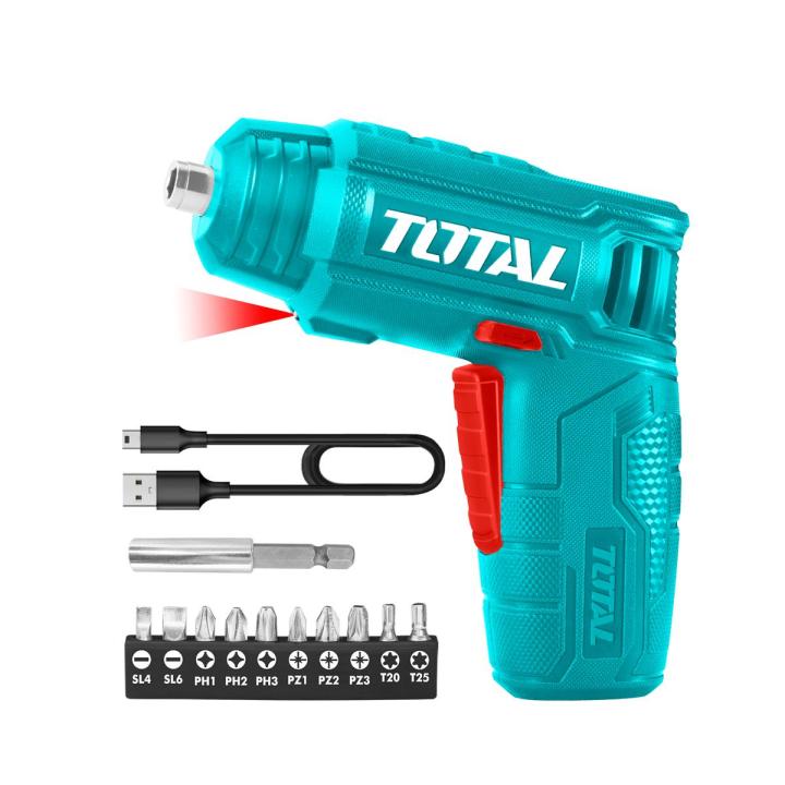 TOTAL 4V 4Nm Electric Cordless Screwdriver TSDLI0402 | Daraz.pk