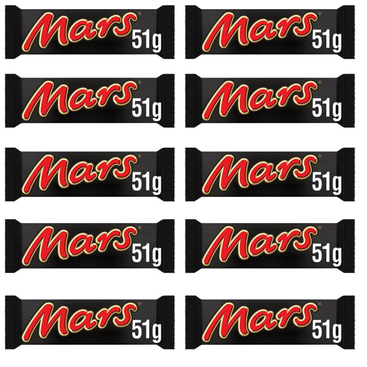 Mars Chocolate Bar – Pack of 10 x 51g – Caramel & Nougat in Milk ...