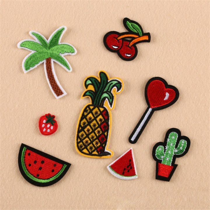 1 set Package Embroidery Iron On Patches Sewn Applique Cute Logo Food ...
