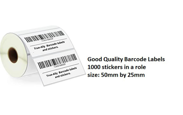 3 Rolls of Barcode Stickers roll 1000 labels in each roll(1 inch height ...