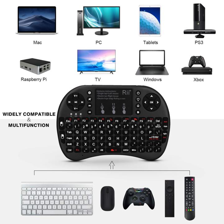Mini Wireless RF500 Keyboard 2.4GHz with Touchpad, Backlight keyboard ...