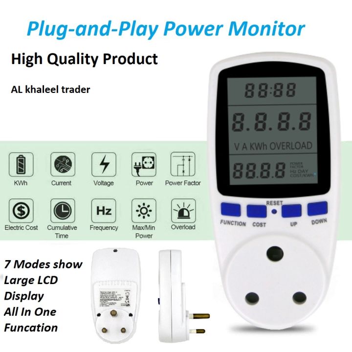 AC Digital Power Watt Monitor Energy Meter Ampere Meter Electric Energy ...