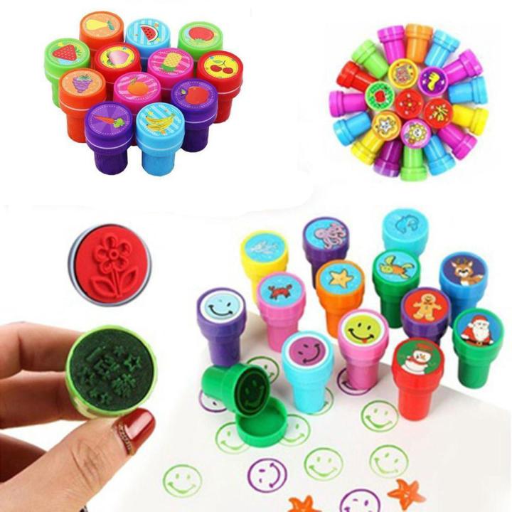 10Pcs Plastic Colorful Kids Cartoon Animal Stamp Children Custom ...