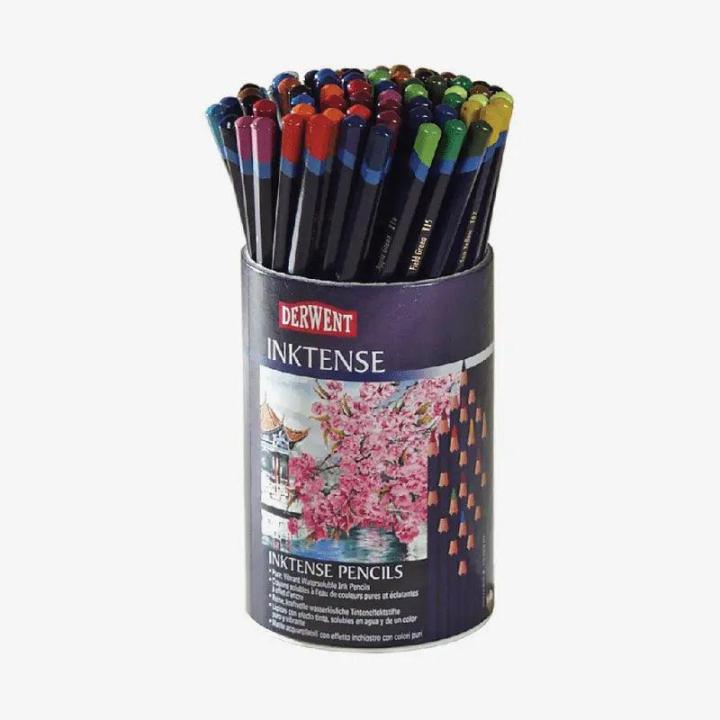 Derwent Drawing Pencils, Inktense, 4mm Core Watercolor, 72 Pencils Tub ...