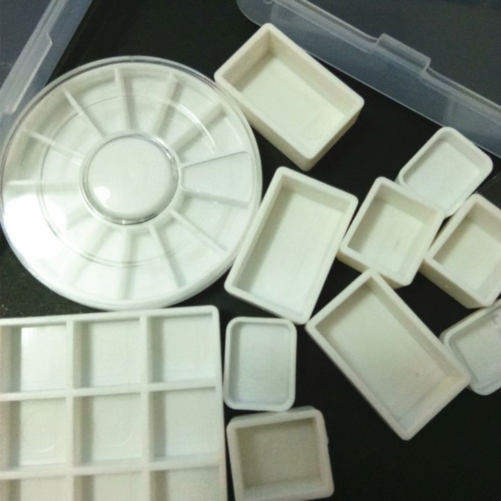 Mini Small Portable Mini Watercolor Paint Box White/Transparent Color ...