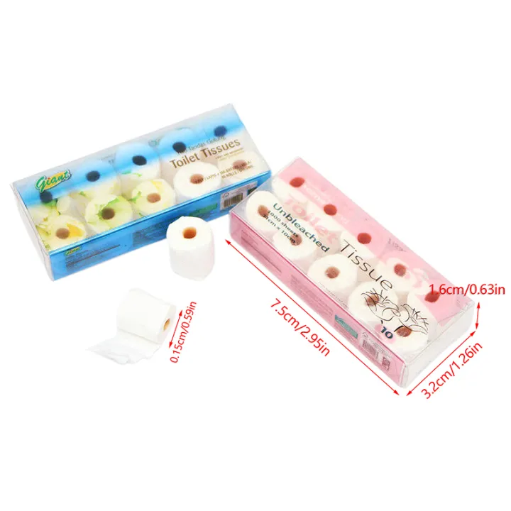1/12 Dollhouse Mini Paper Towel Roll Model Dollhouse Toilet Tissue ...
