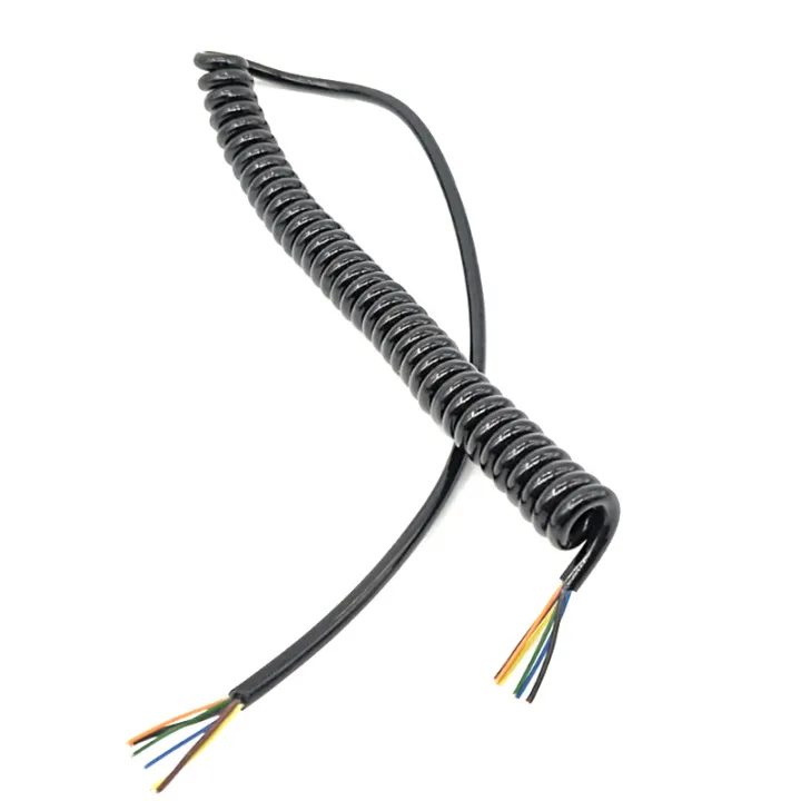 PU spring wire elastic wire 2-core spiral coiled wire 23456789 core TPE ...