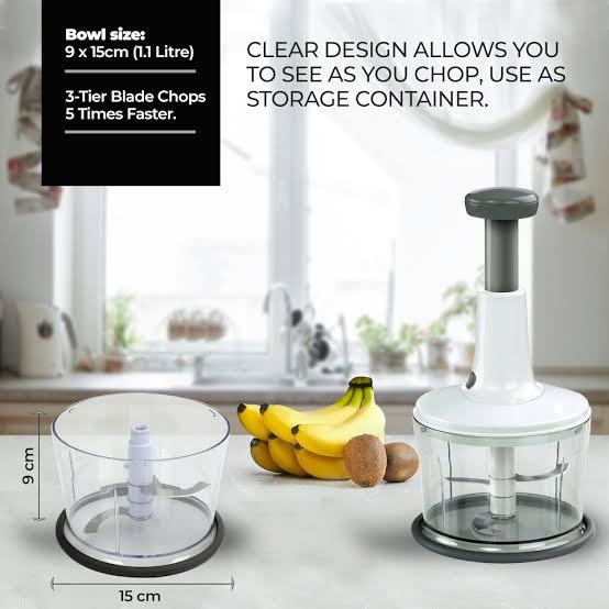 Hand Chopper – Manual Hand Chopper with Handle, Mini Food Chopper ...