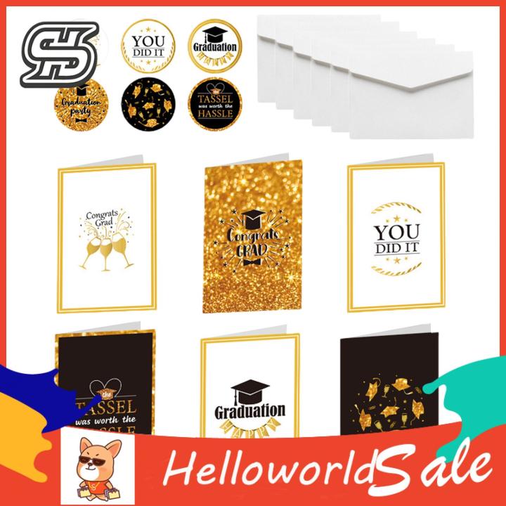 Dreamer Graduation Cards 6pcs Graduation Cards with Glitter Golden Foil ...