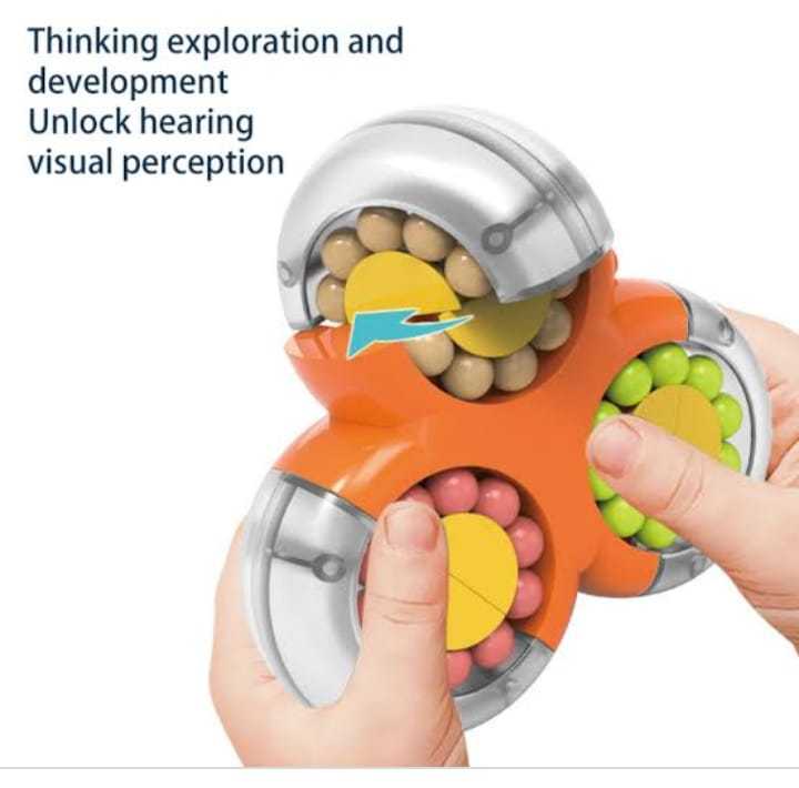 Spinning Top Toy for Kids Magic Rotating Bean Ball Triangle Shape ...