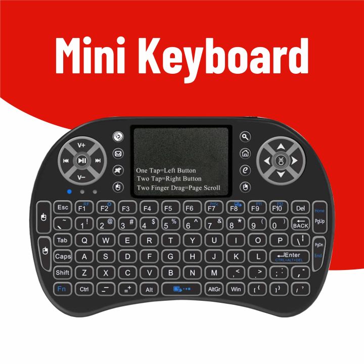 Mini Wireless Backlit Keyboard with Touchpad and Multimedia Keys | Daraz.pk