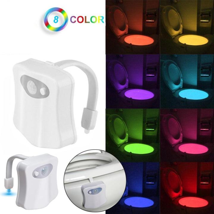 8 Color Body Sensing Automatic Led Motion Sensor Night Lamp Toilet Bowl ...