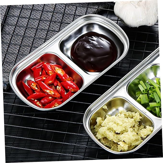 Stainless Steel Dipping Dish Soy Sauce Pot Tasting Tray Dishes for ...