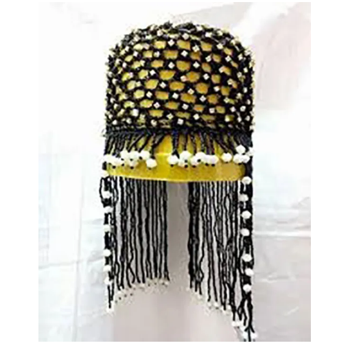 Red Beaded Skull Cap Vintage 1960s Bead Hat / Mid Century 60s Flapper ...