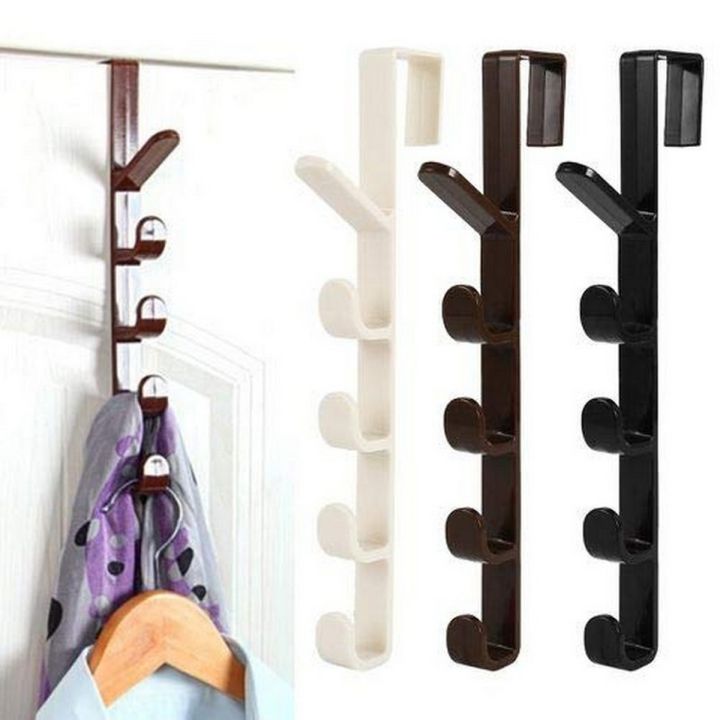 5 Hooks Wall Door Hanger | Heavy Duty 5KG Hooks | Clothes, Bags & Towel ...