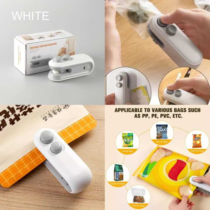 Mini seal Machine, 2 in 1 USB Rechargeable Magnetic Heat Sealing ...