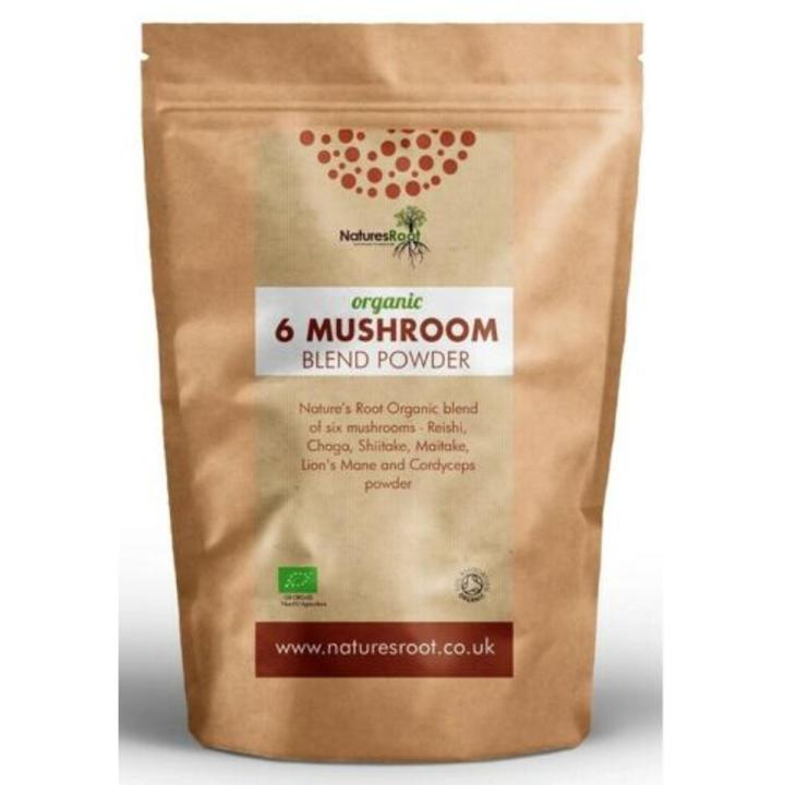 Organic Mushroom Blend Powder - Reishi Chaga Cordyceps Maitake Shiitake ...