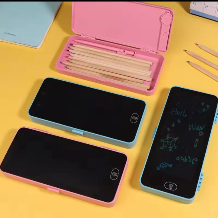 2-in-1 LCD Writing Tablet with Pencil Box – Kids Digital Drawing Pad ...