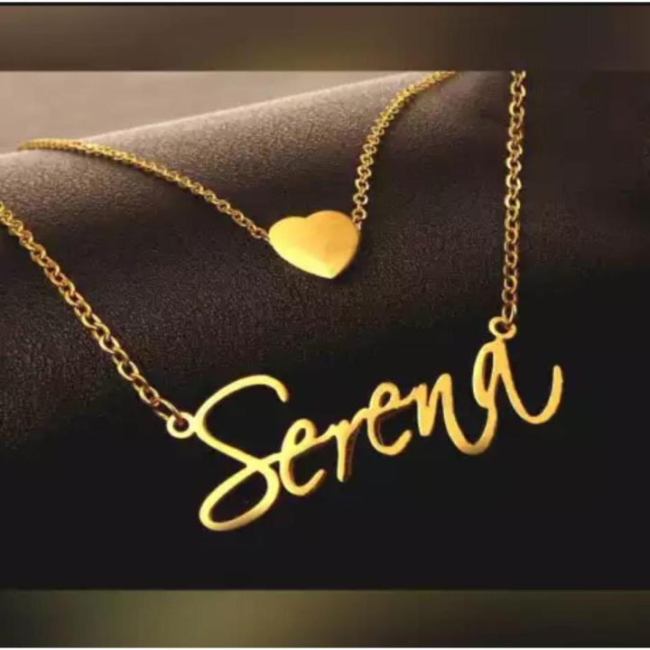 Double Chain Golden & Silver Color Name Locket For Girls,Name Jewellery ...