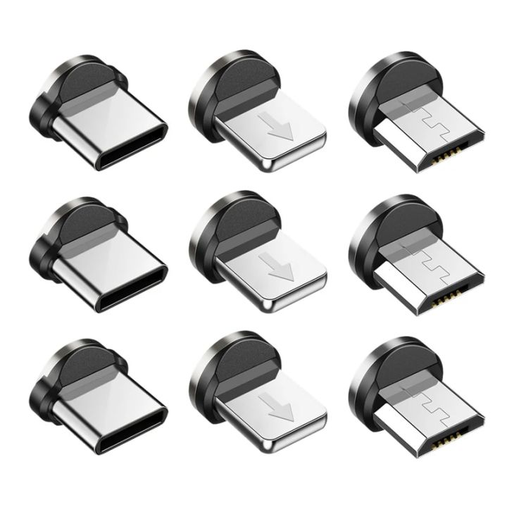 Magnetic Cable Plug Adapter 8 Pin Type C Micro USB Plugs For Mobile ...