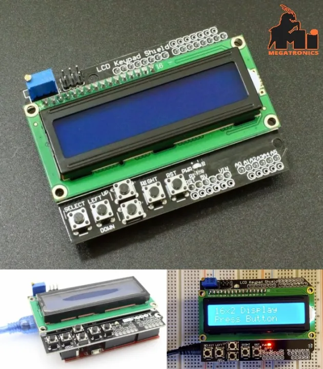 LCD1602 16×2 Blue LCD Keypad AShield screen display arduino | Daraz.pk